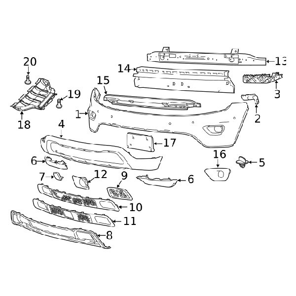 Mopar® 68277137AA - Front License Plate Bracket