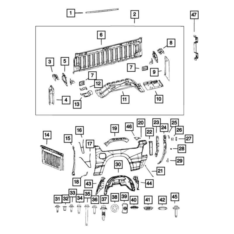 Mopar® 68277146AA - Box Side Brace