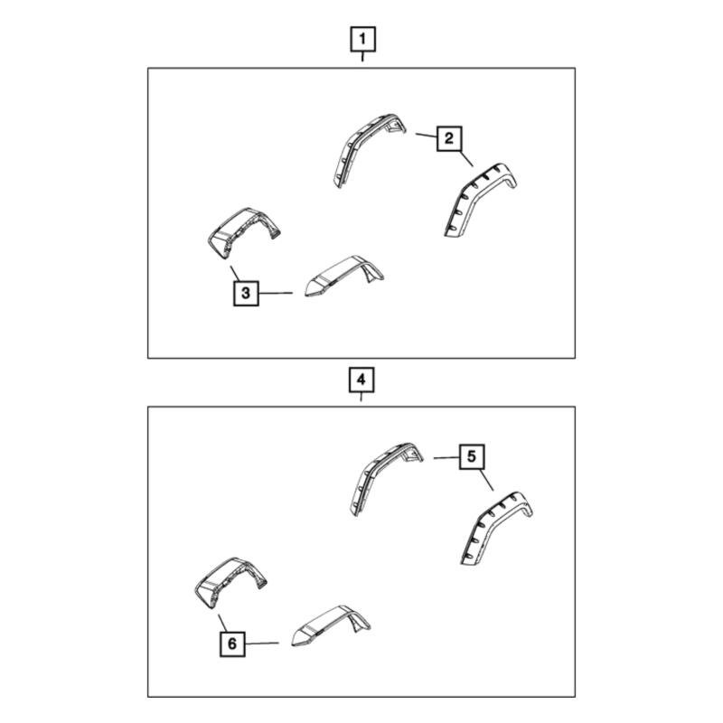 Mopar® 68290098AC - Front Passenger Side Wheel Opening Flare Molding