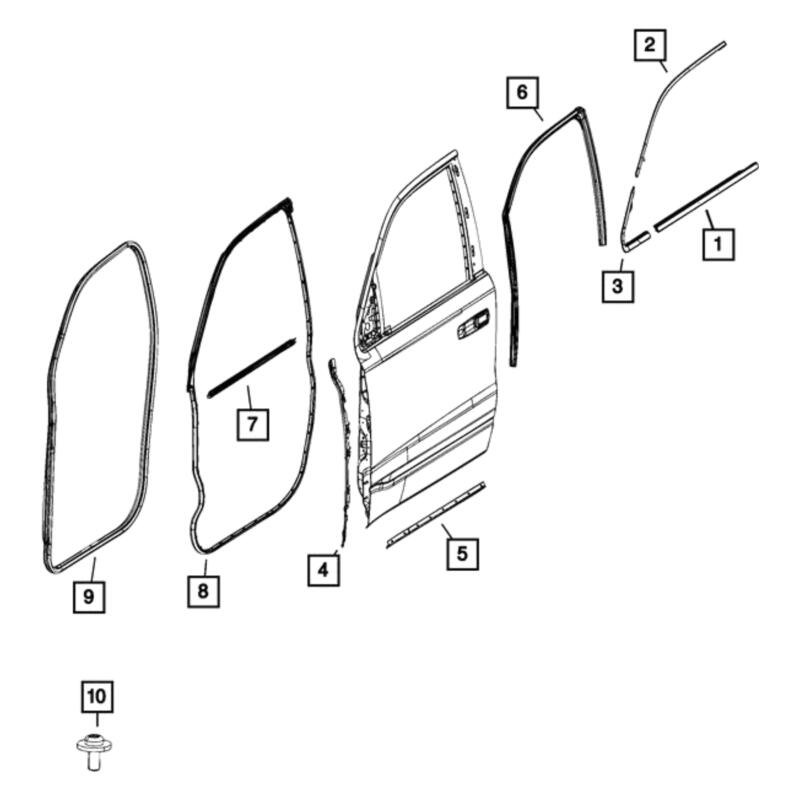 Mopar® 68290780AD - Front Lower Passenger Side Door Reveal Molding