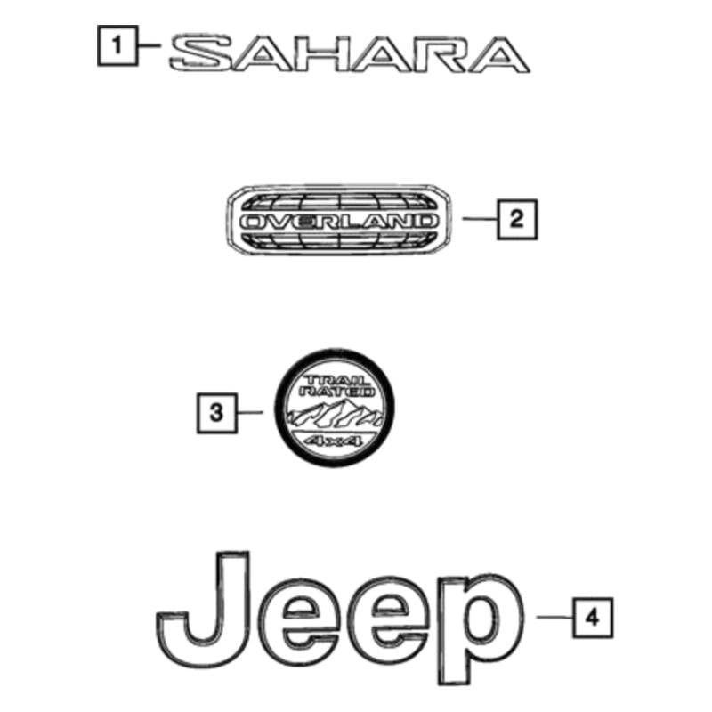 Mopar® 68309634AB - "Trail Rated 4 x 4" Medallion Silver/Red Front ...