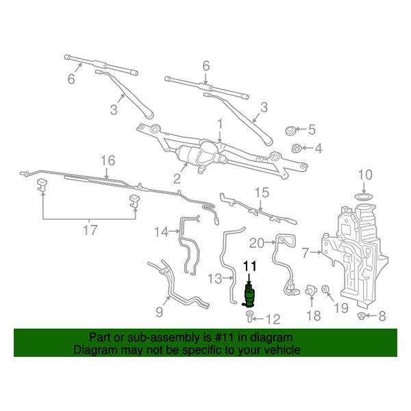 Mopar® 68310928AA - Front Windshield Washer Pump