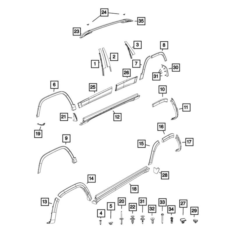 Mopar® 68315994AD - Wheel Opening Flare Molding