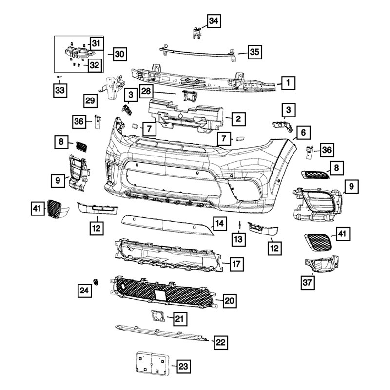 Mopar® 68321562AB - Passenger Side Lower Grille
