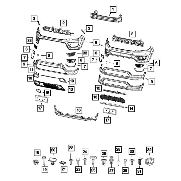 Mopar® 68336638AA - Front Bumper Cover Fastener
