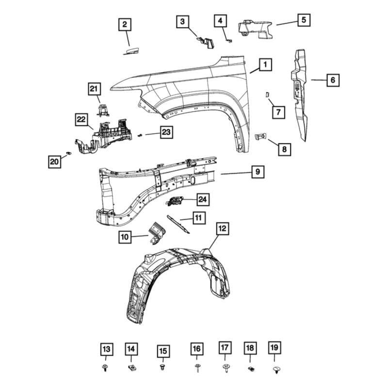 Mopar® 68341996AA - Fender Mounting Front Bracket