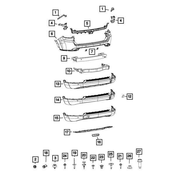 Mopar® 68352700AB - Rear Lower Bumper Cover