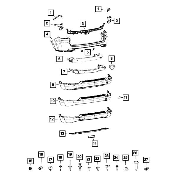 Mopar® 68352708AB - Rear Lower Bumper Cover