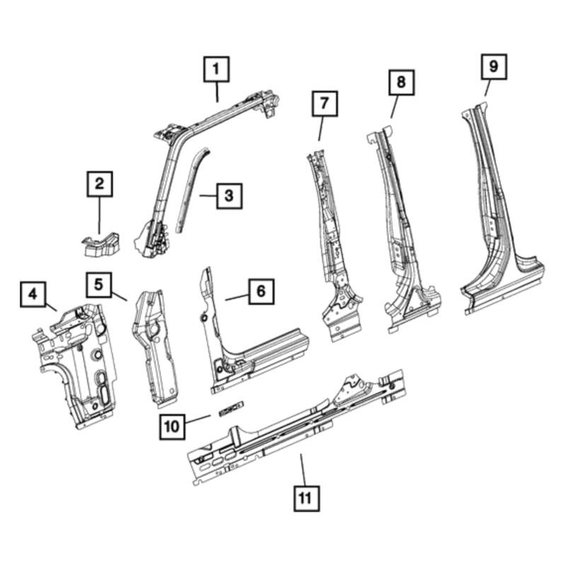 Jeep OE 68352817AD - Left Roll Bar Insulator