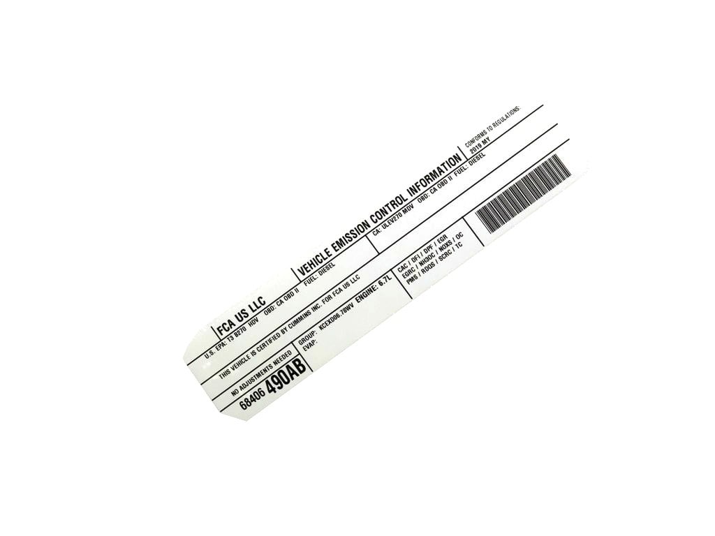 Mopar® 68406490AB - Vehicle Emission Control Information Label