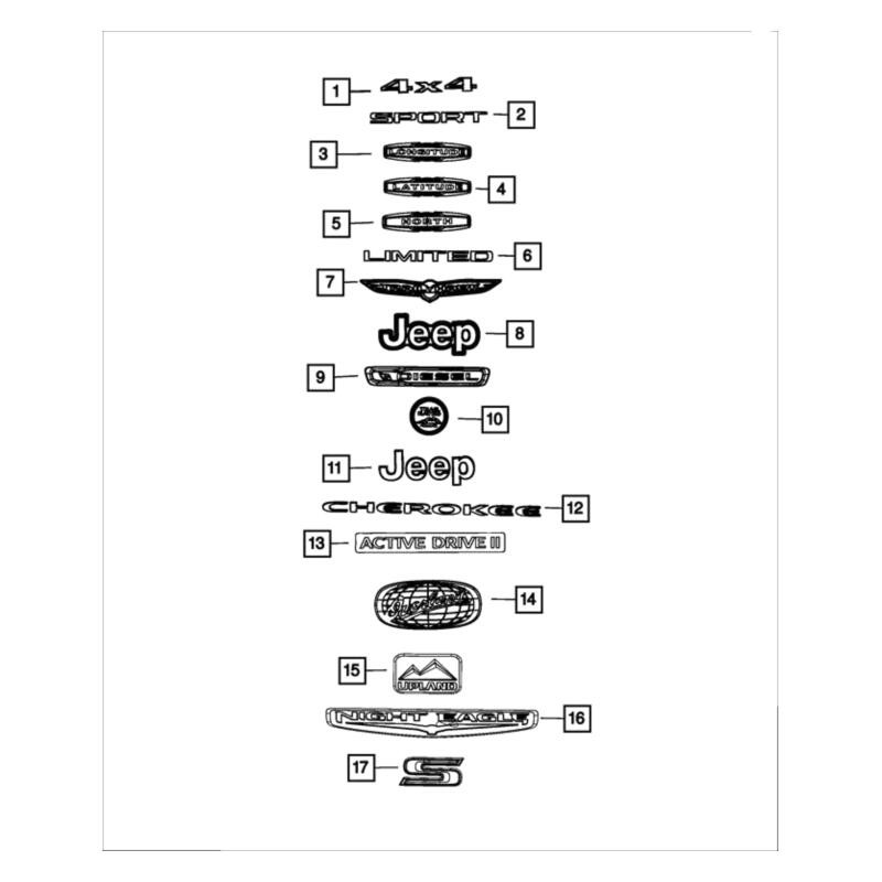 Jeep OE 68418948AA - Front Hood Emblem