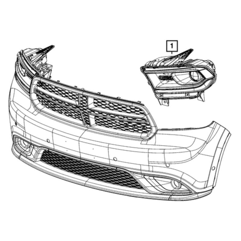 Dodge OE 68433777AF - Front Left Headlight Assembly