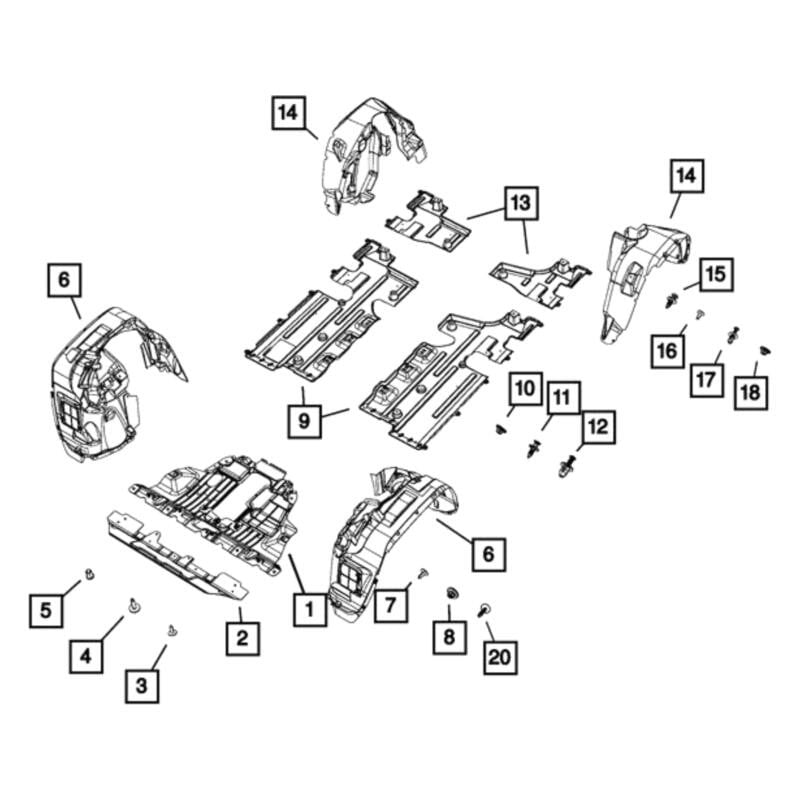 Jeep OE 68448179AA - Rear Left Quarter Panel Splash Shield