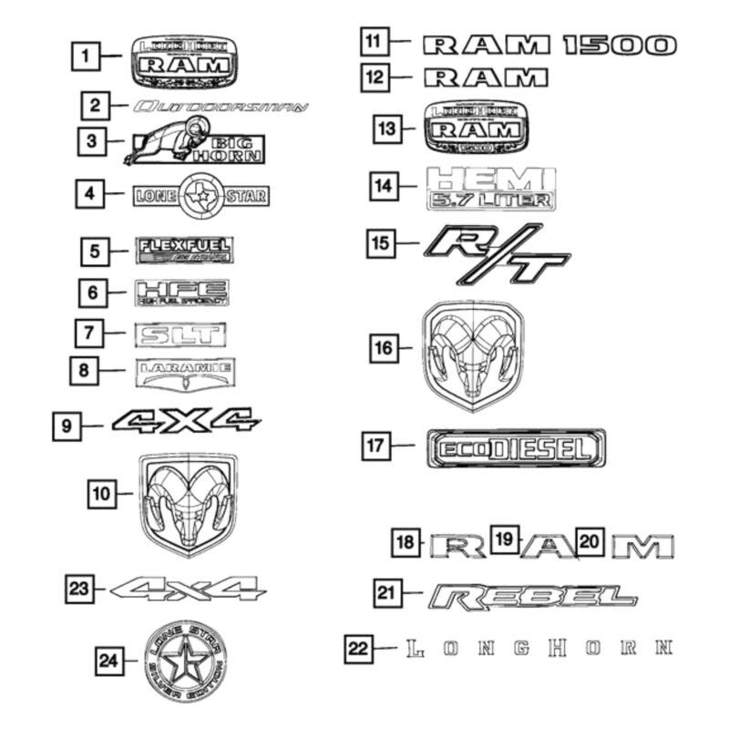 Mopar® 68448646AB - Door Emblem