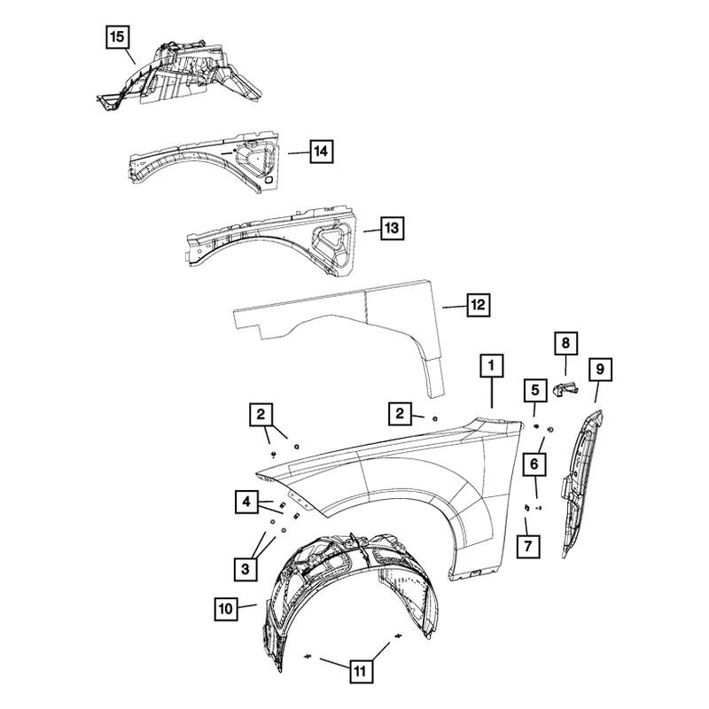 Dodge OE 68477157AB - Front Left Fender Splash Shield
