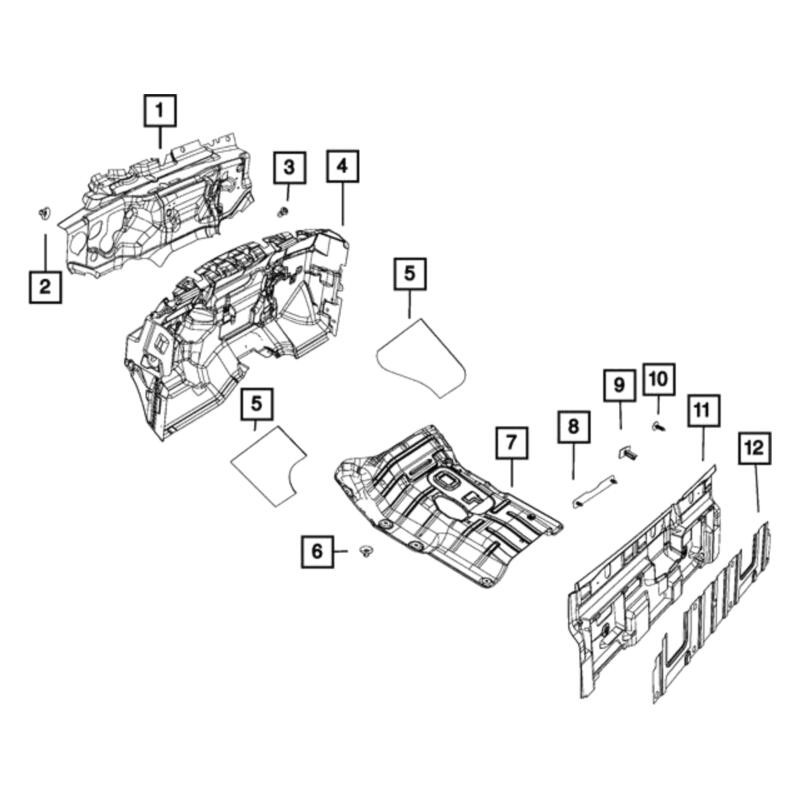 Ram OE 68483250AA - Front Inner Engine Compartment Insulation