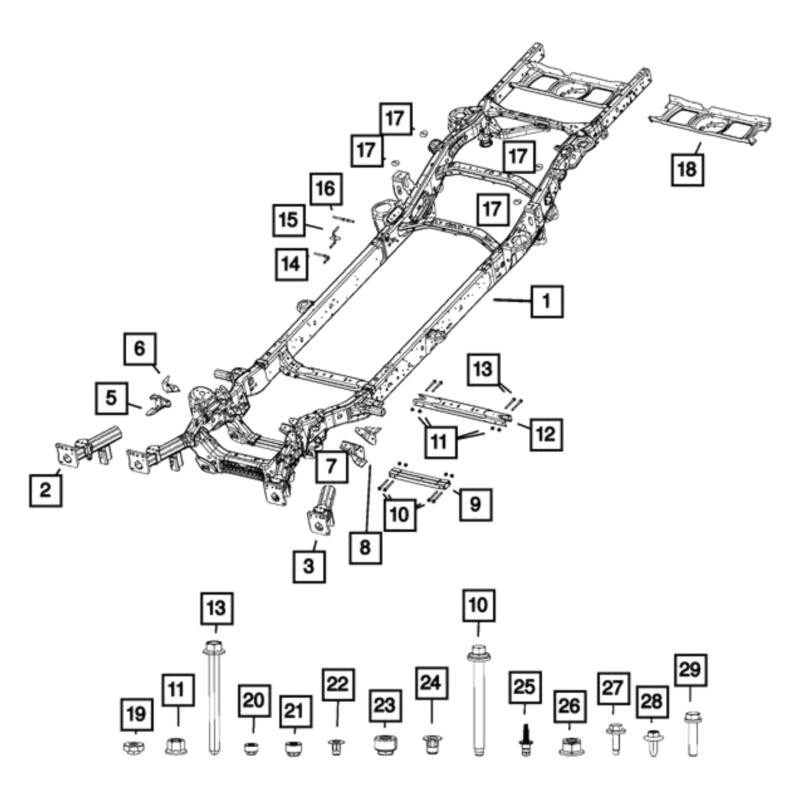 Ram OE 68492337AB - Front Frame Crossmember