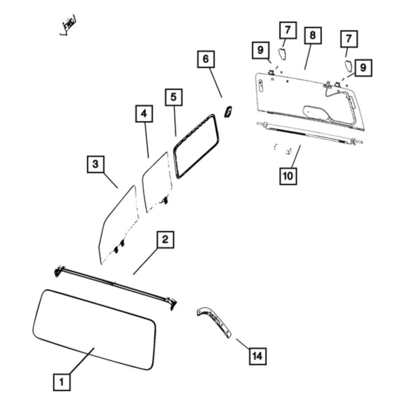 Mopar® - Liftglass Lower To Body Seal