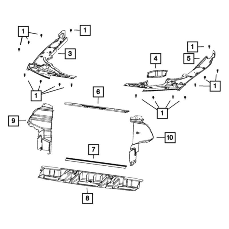 Dodge OE 68533285AA - Front Radiator Support Baffle