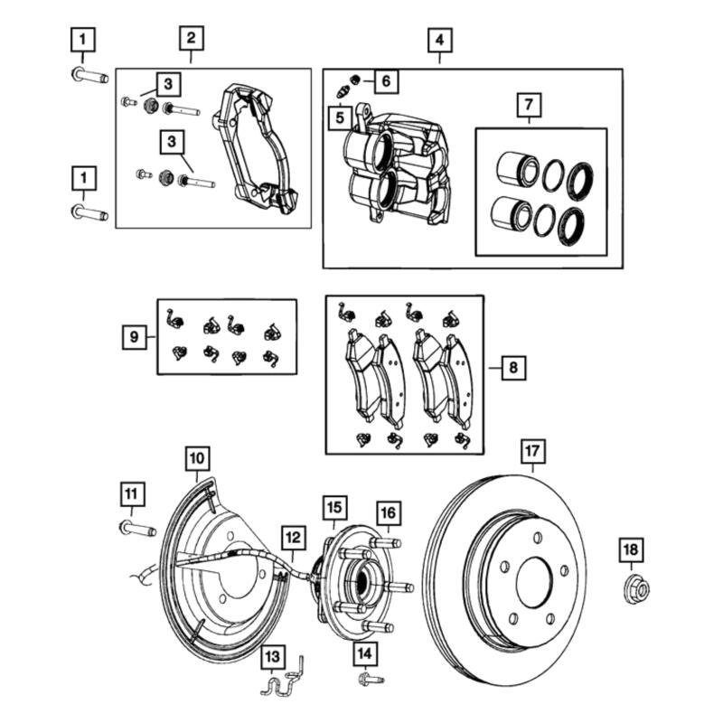 Mopar® - Disc Brake Pad Spring Kit