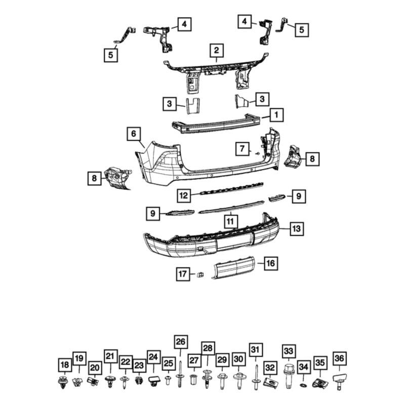 Jeep OE 68585420AA - Rear Lower Bumper Cover
