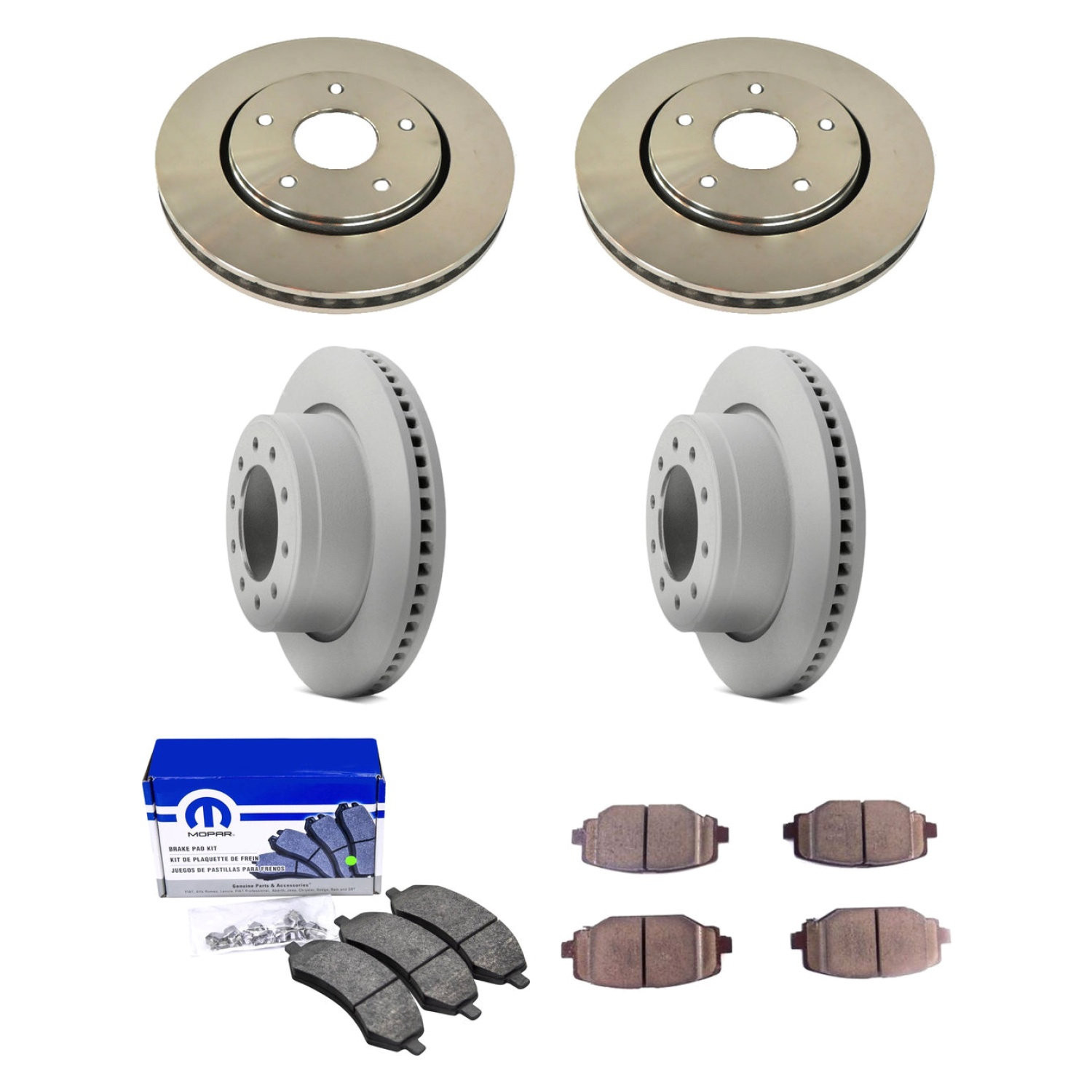 Mopar® BNDL-0075-31024988 - Front and Rear Brake Kit with Semi-Metallic ...