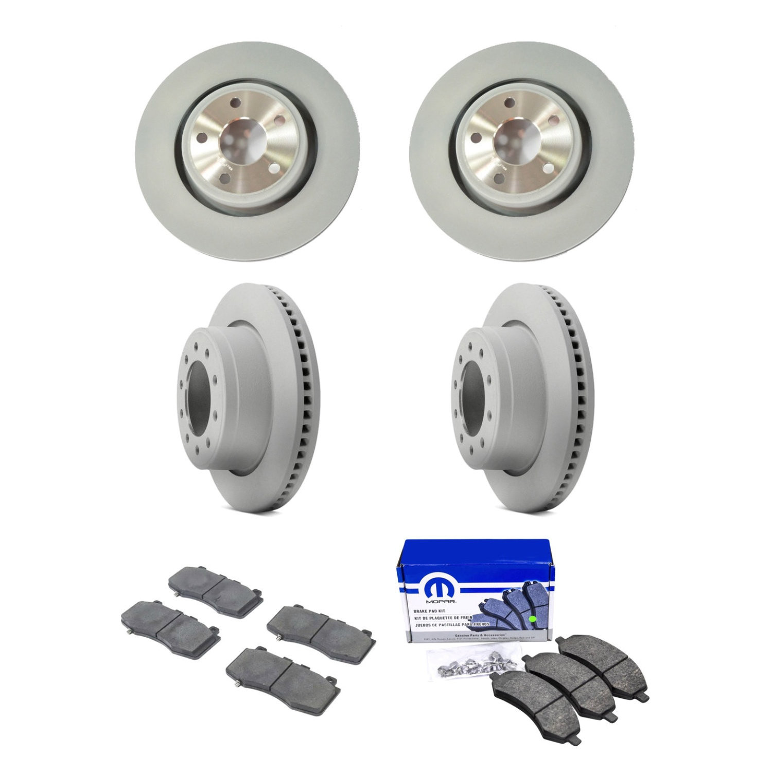 Mopar® BNDL-0075-31025688 - Front and Rear Brake Kit with Semi-Metallic ...