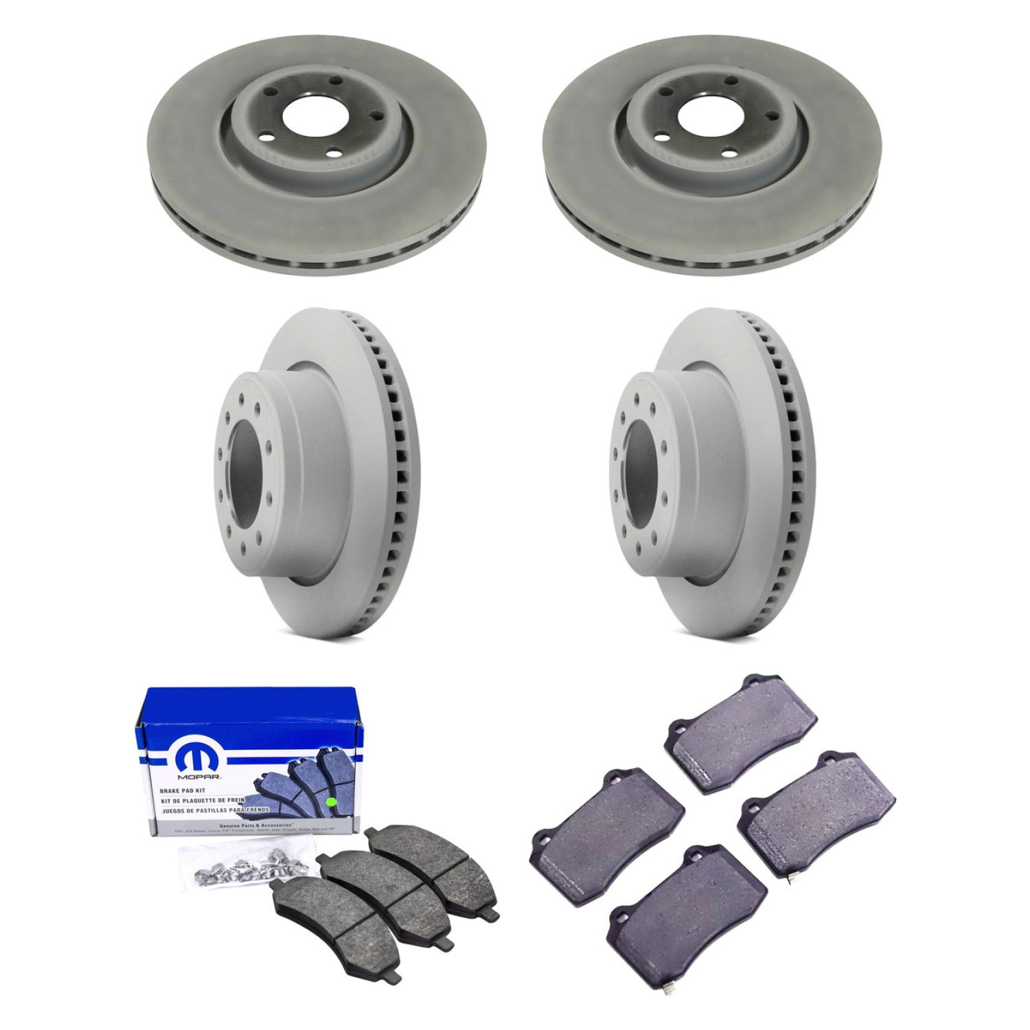 Mopar® BNDL-0075-31025772 - Front and Rear Brake Kit with Semi-Metallic ...