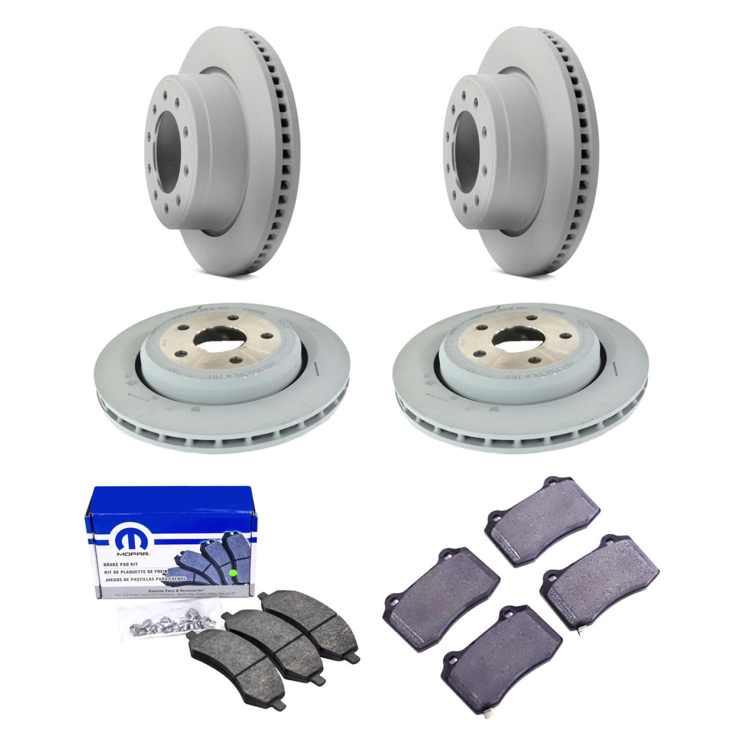 Mopar® BNDL-0075-31026346 - Front and Rear Brake Kit with Semi-Metallic ...