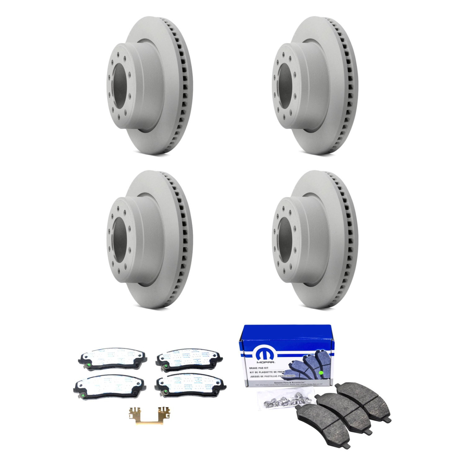 Mopar® BNDL-0075-31026754 - Front and Rear Brake Kit with Semi-Metallic ...