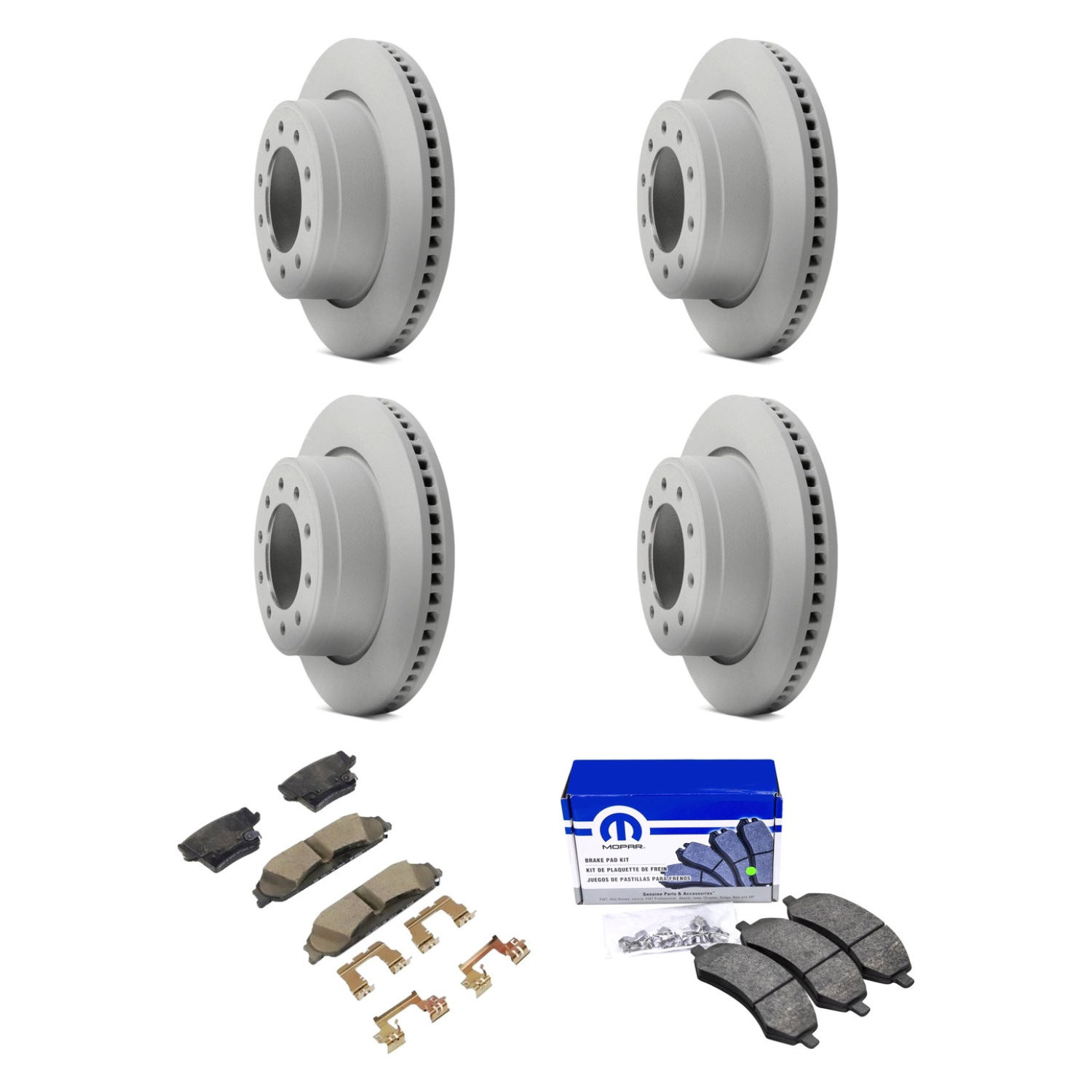 Mopar® BNDL-0075-31026862 - Front and Rear Brake Kit with Semi-Metallic ...