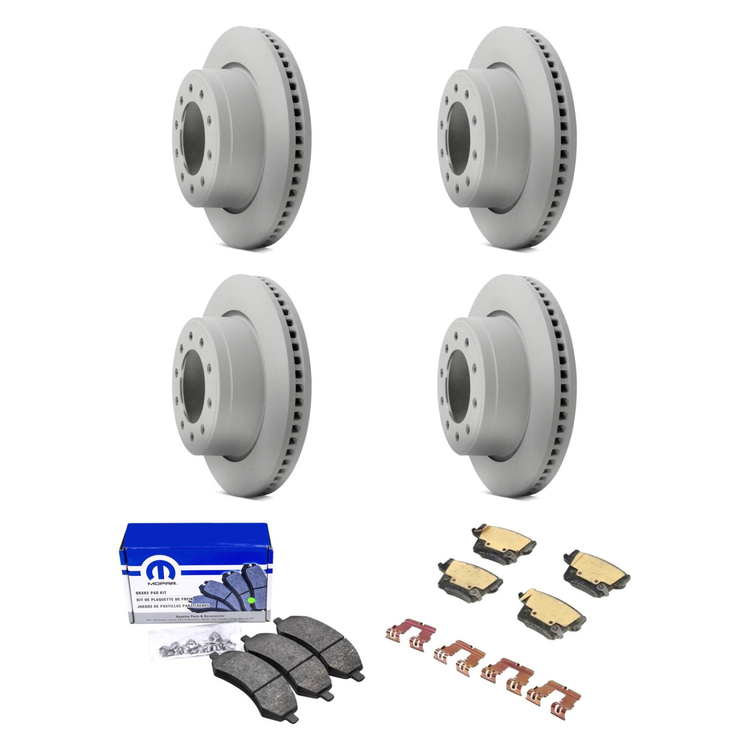 Mopar® BNDL-0075-31026952 - Front and Rear Brake Kit with Semi-Metallic ...