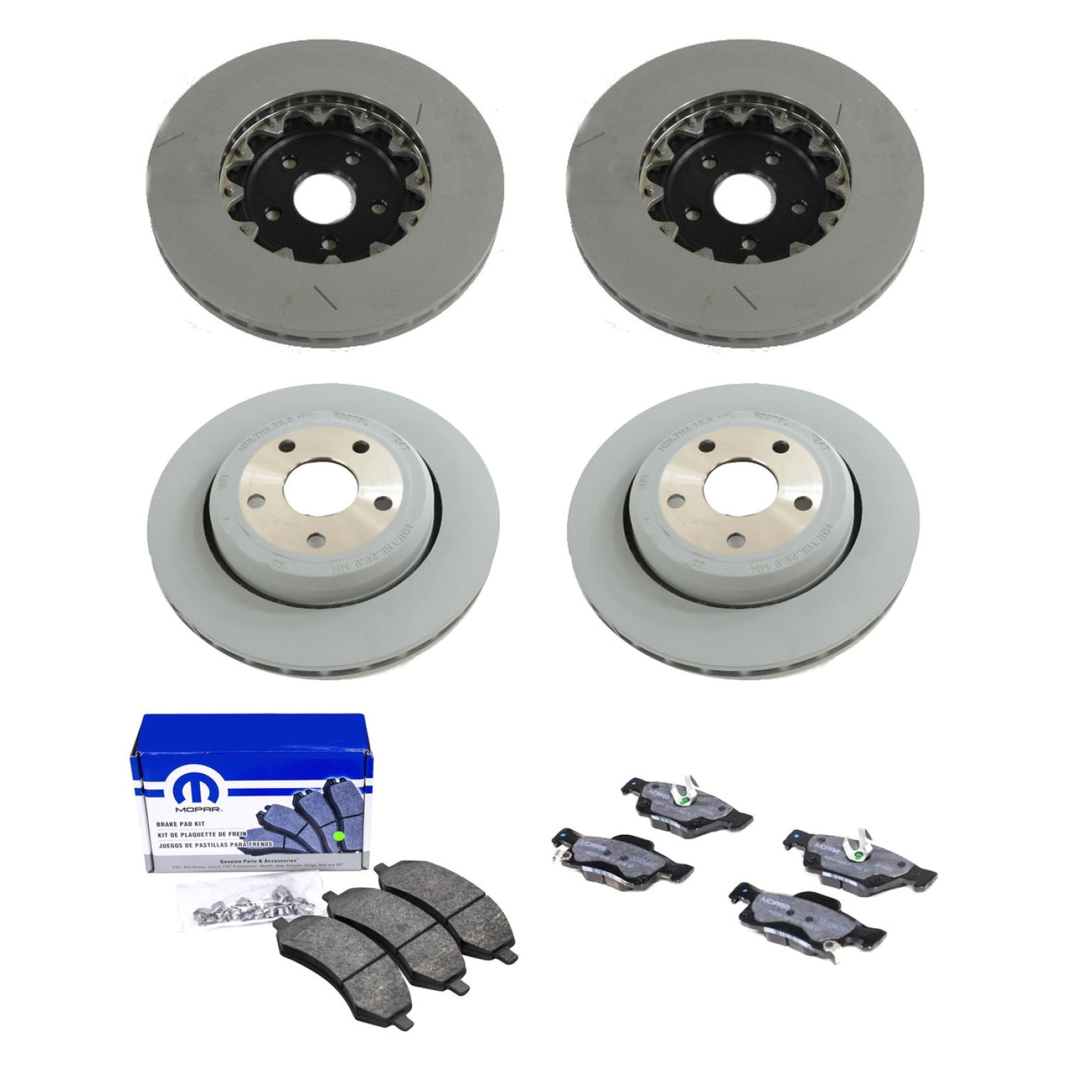 Mopar® BNDL-0075-31026964 - Front and Rear Brake Kit with Semi-Metallic ...