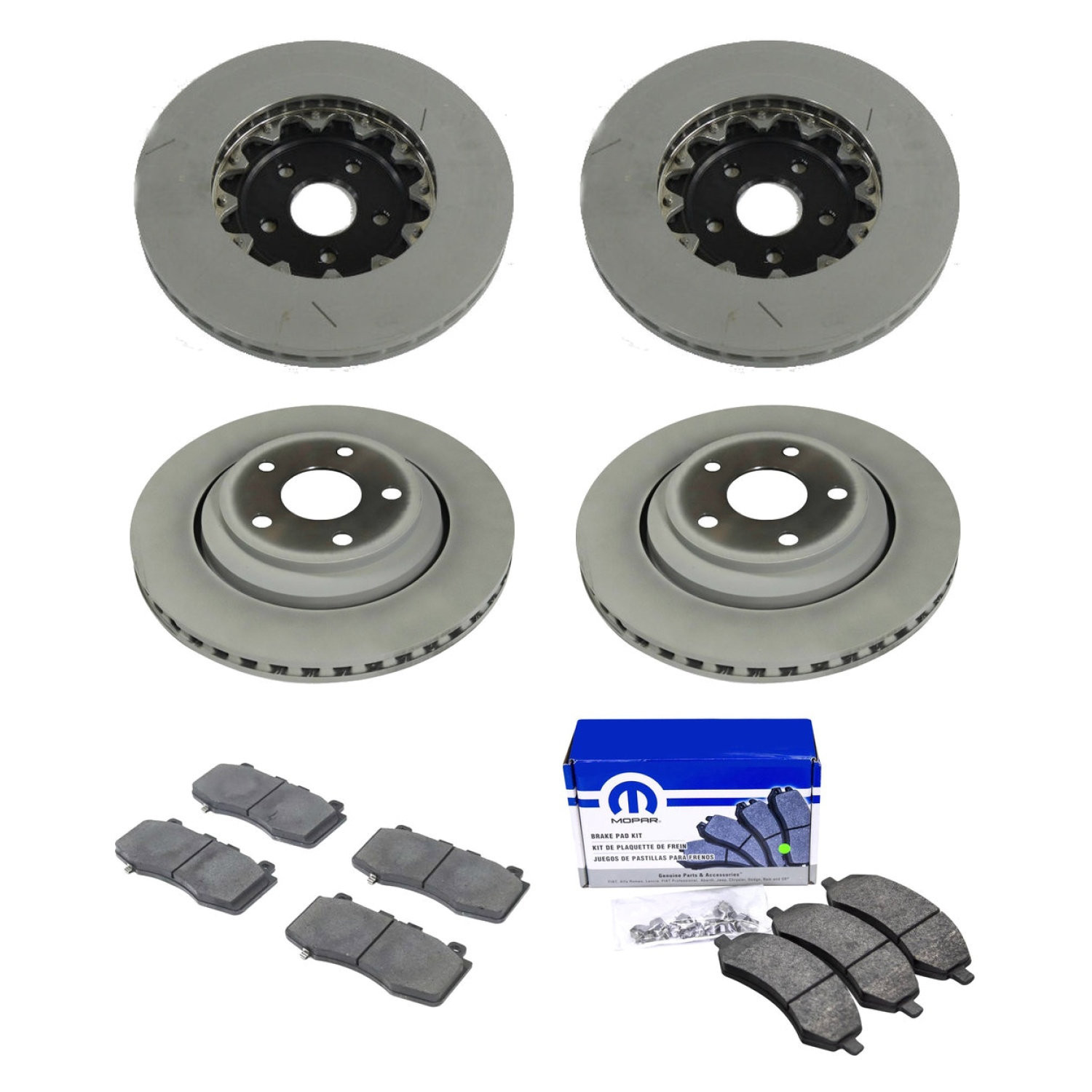 Mopar® BNDL-0075-31026976 - Front and Rear Brake Kit with Semi-Metallic ...