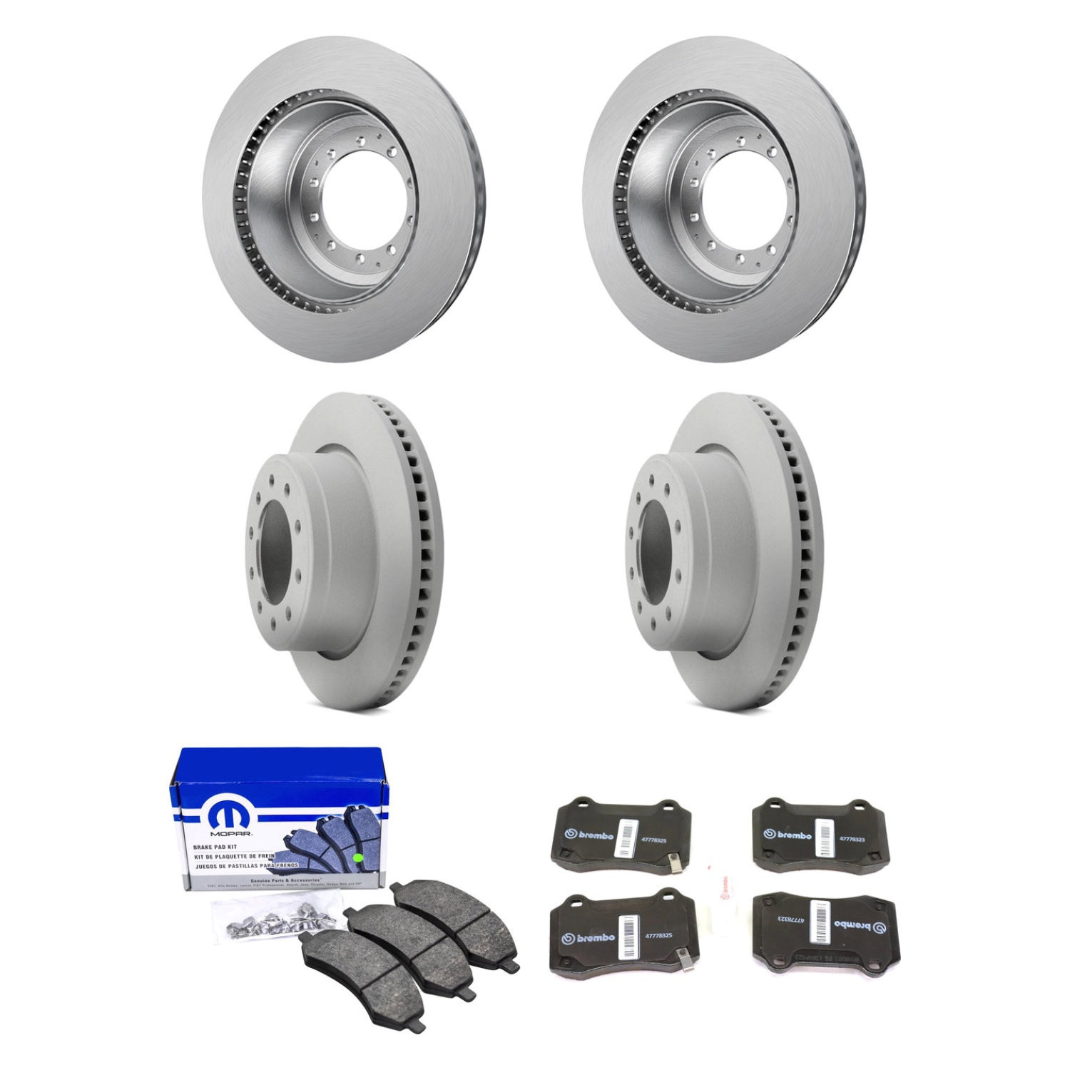 Mopar® BNDL-0075-31027383 - Front and Rear Brake Kit with Semi-Metallic ...