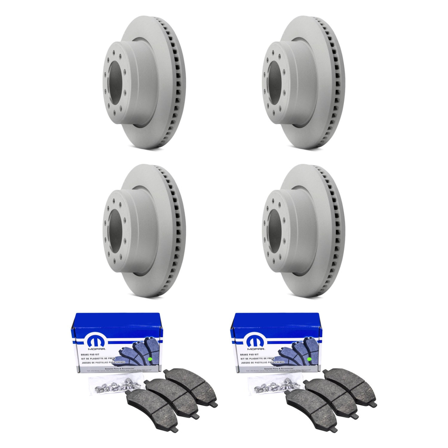 Mopar® BNDL-0075-31027477 - Front and Rear Brake Kit with Semi-Metallic ...