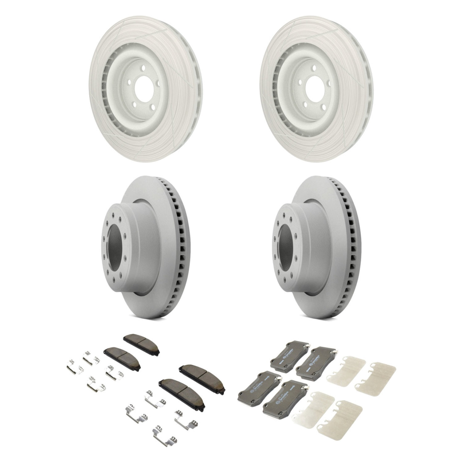 Mopar® BNDL-0075-31028176 - Front and Rear Brake Kit with Semi-Metallic ...