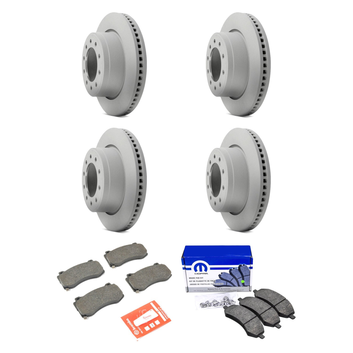 Mopar® BNDL-0075-31028209 - Front and Rear Brake Kit with Semi-Metallic ...