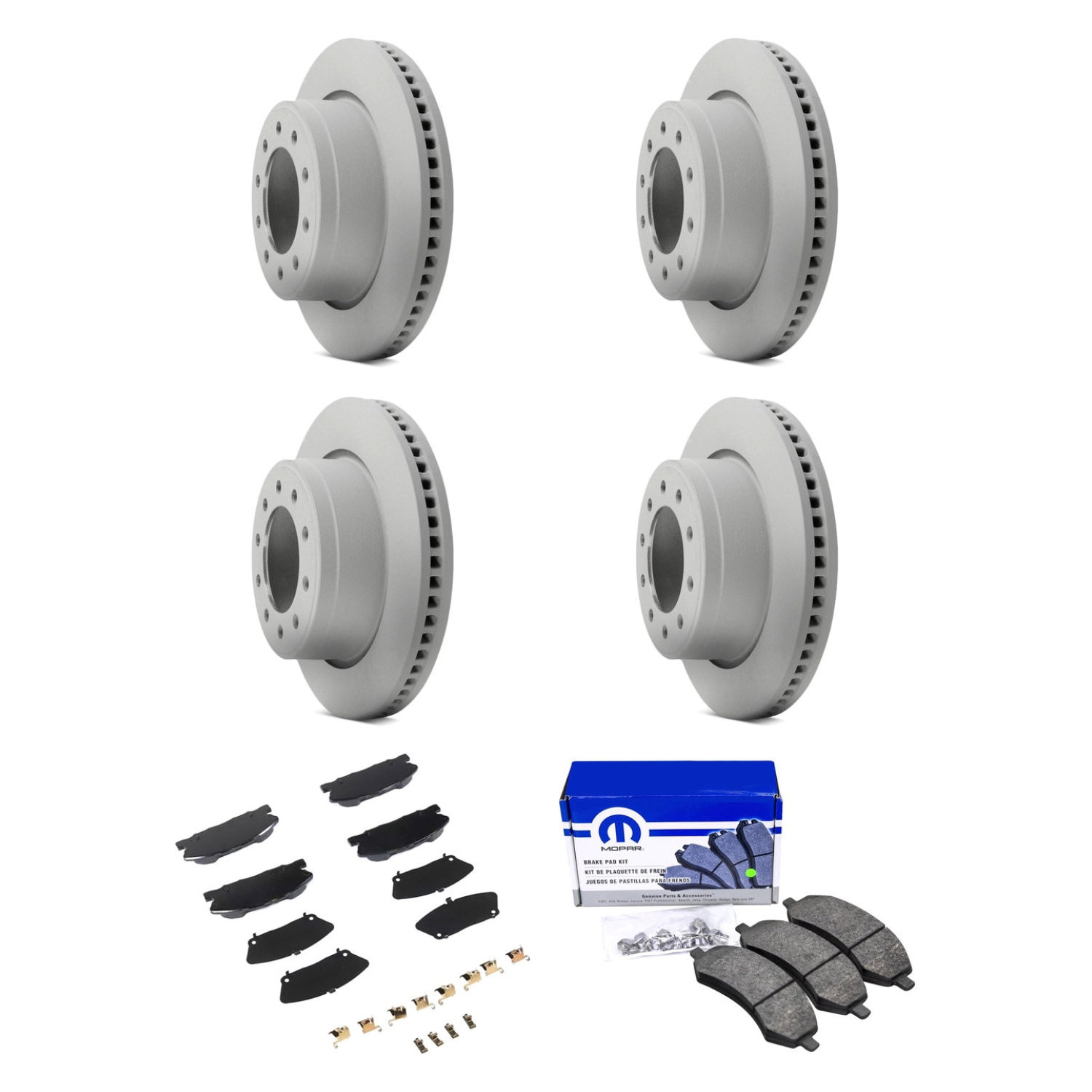 Mopar® BNDL-0075-31028722 - Front and Rear Brake Kit with Semi-Metallic ...