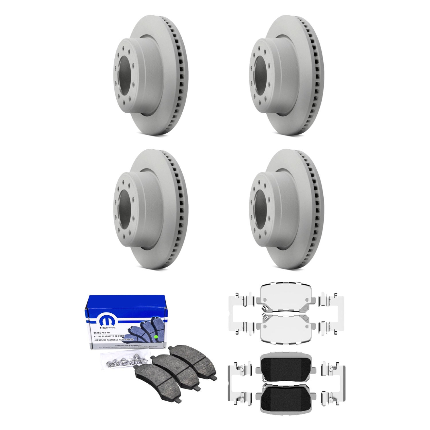 Mopar® BNDL-0075-31028967 - Front and Rear Brake Kit with Semi-Metallic ...
