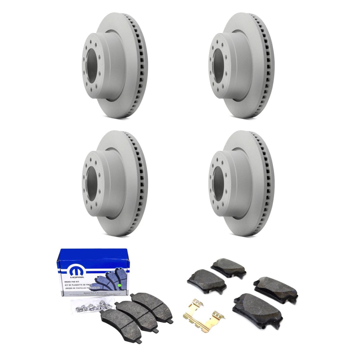Mopar® BNDL-0075-31029211 - Front and Rear Brake Kit with Semi-Metallic ...