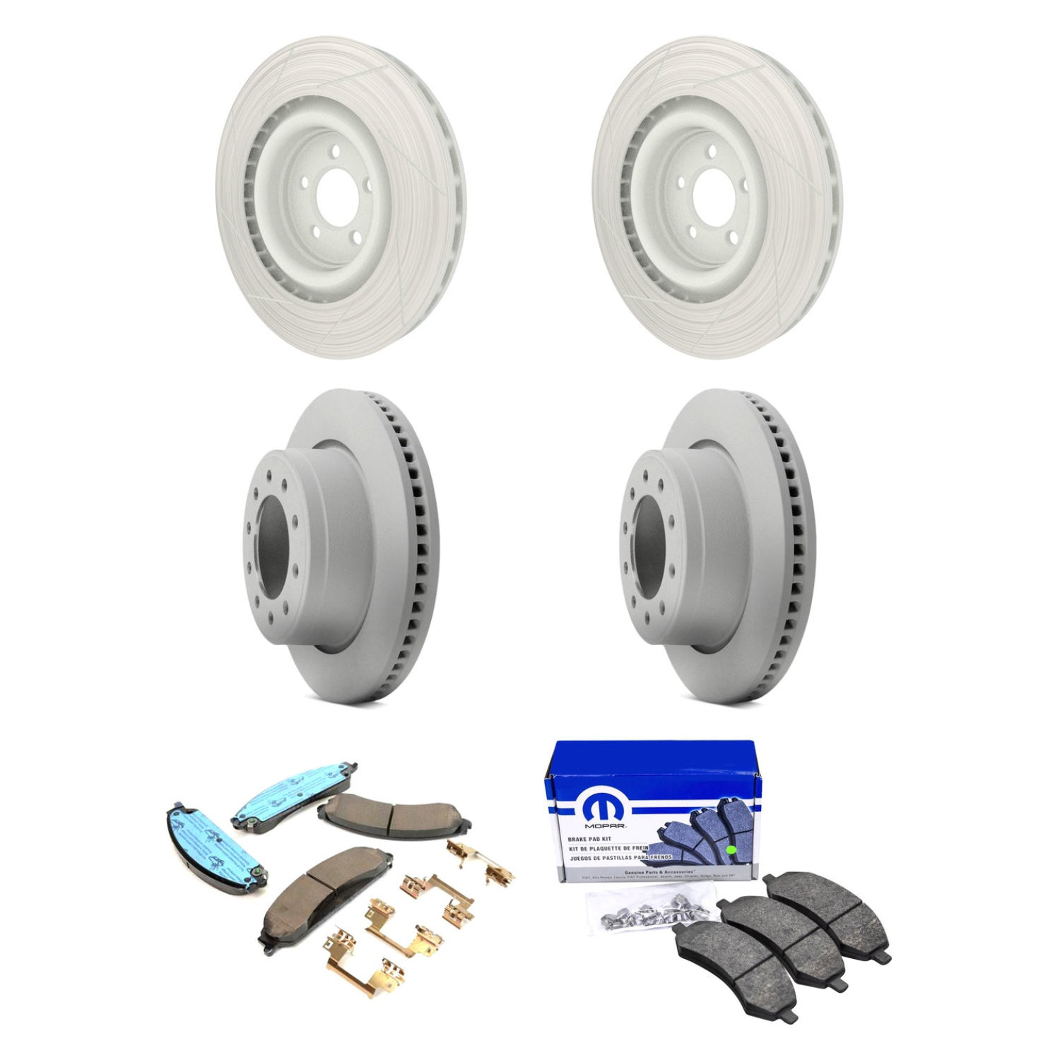 Mopar® BNDL-0075-31029460 - Front and Rear Brake Kit with Semi-Metallic ...
