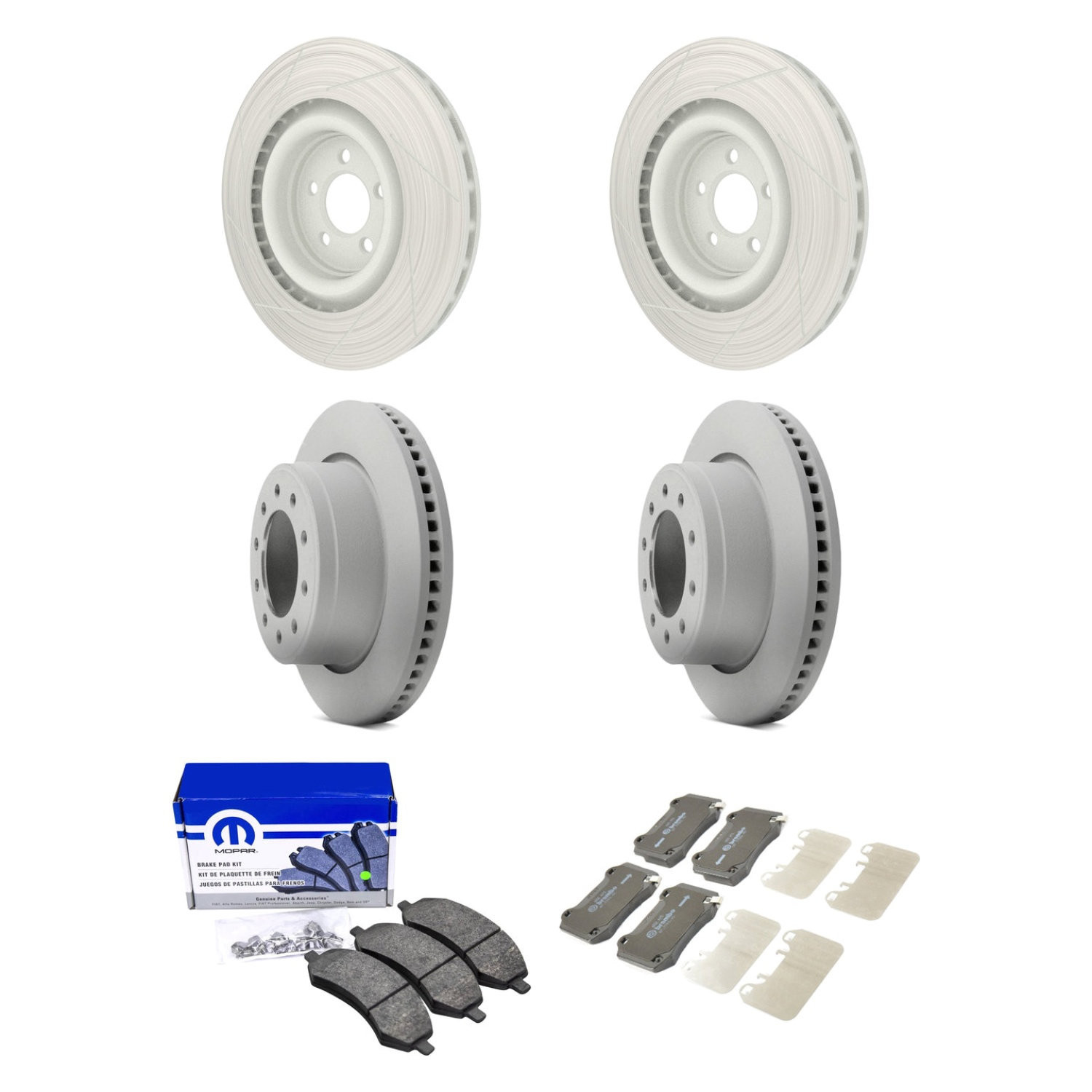 Mopar® BNDL-0075-31029694 - Front and Rear Brake Kit with Semi-Metallic ...