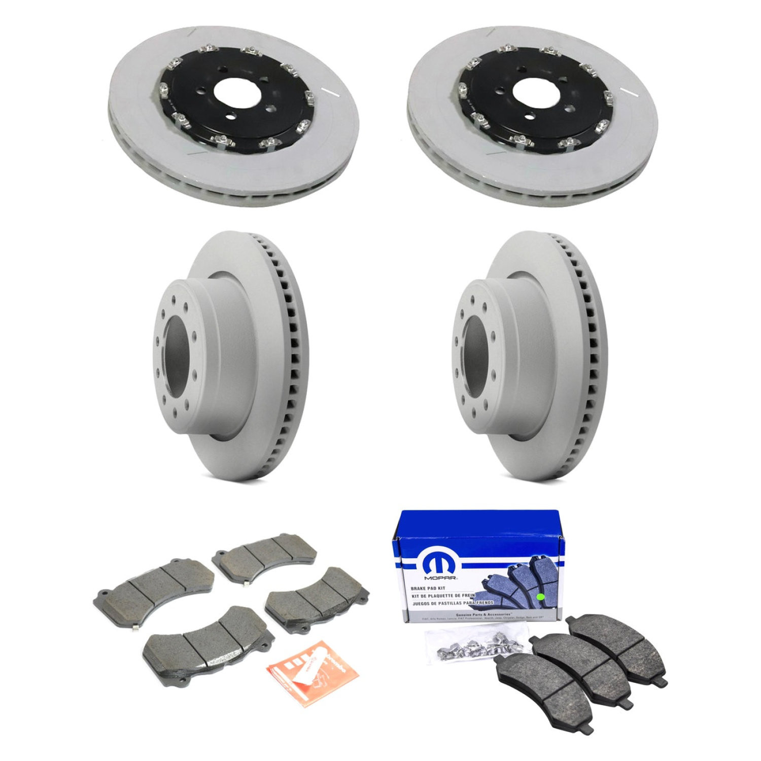Mopar® BNDL-0075-31029703 - Front and Rear Brake Kit with Semi-Metallic ...
