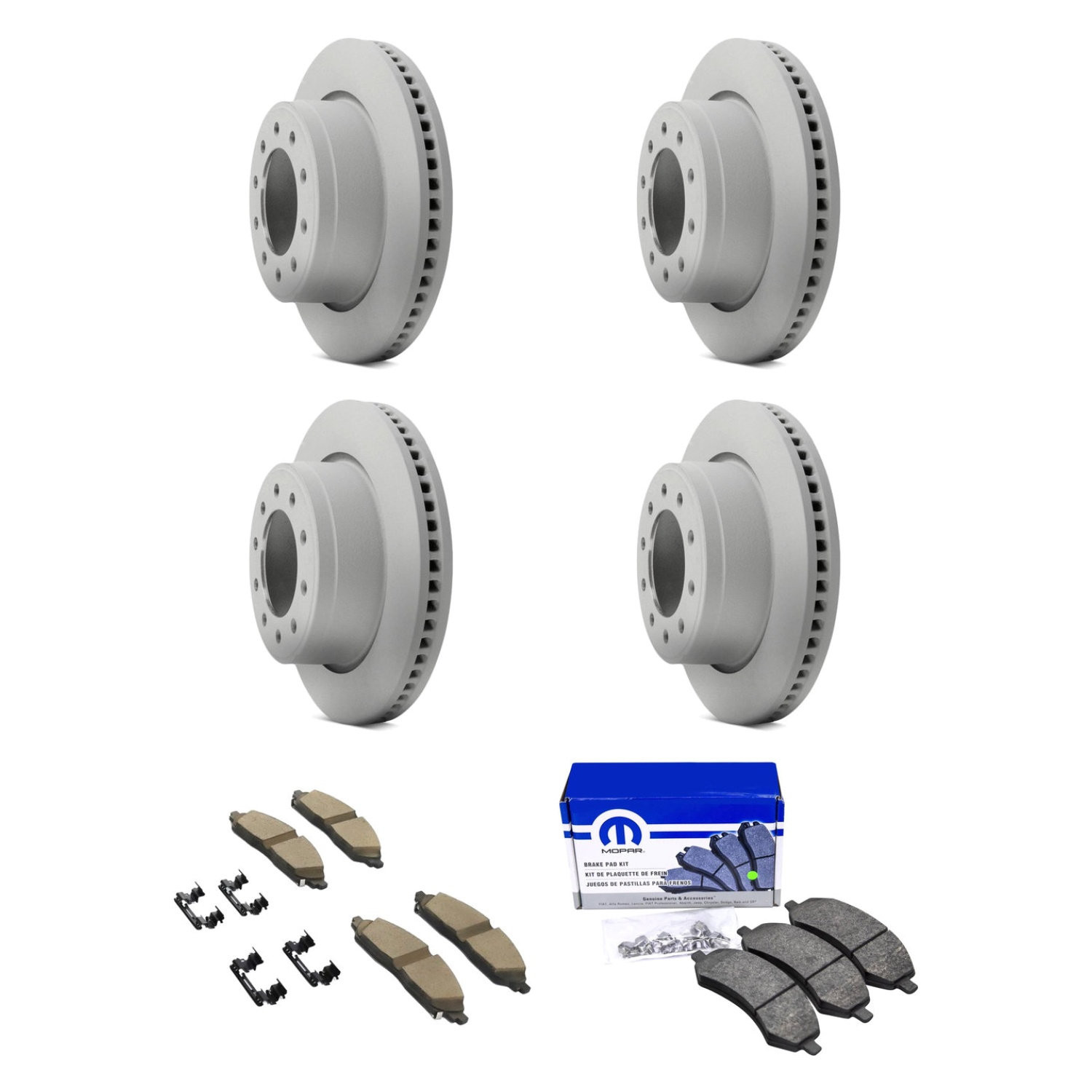 Mopar® BNDL-0075-31030315 - Front and Rear Brake Kit with Semi-Metallic ...