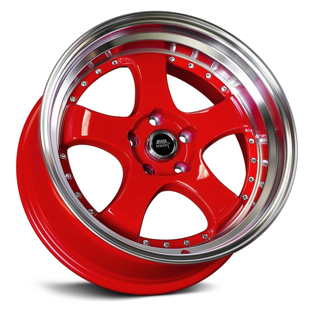 MST® MT07 Wheels - Red with Machined Lip Rims - 07-7965-20-RED