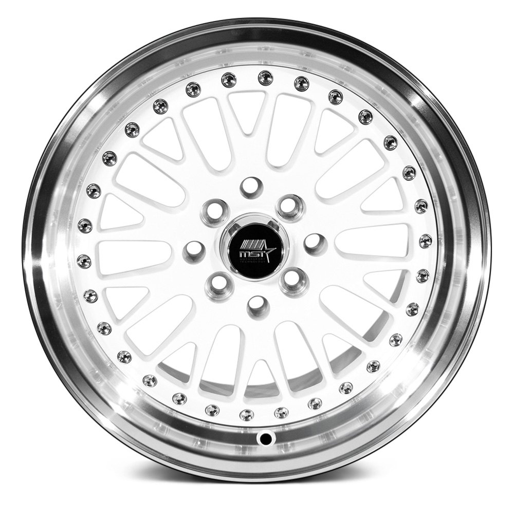 MST® MT10 Wheels - White with Machined Lip Rims - 10-5816-25-WHTL-100