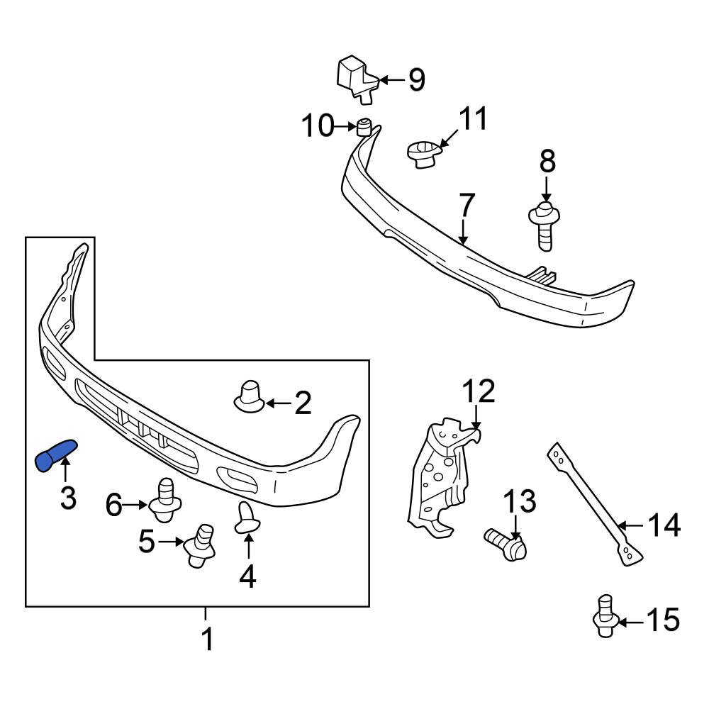 Nissan OE 6228481F00 - Front Bumper Cover Grommet