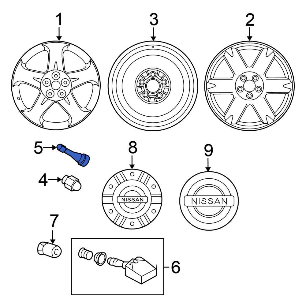 Nissan OE 40311S3500 - Tire Valve Stem
