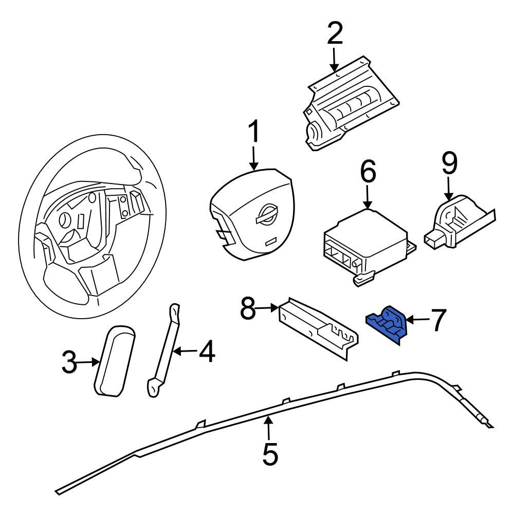 Nissan OE 98581AM610 - Front Air Bag Impact Sensor